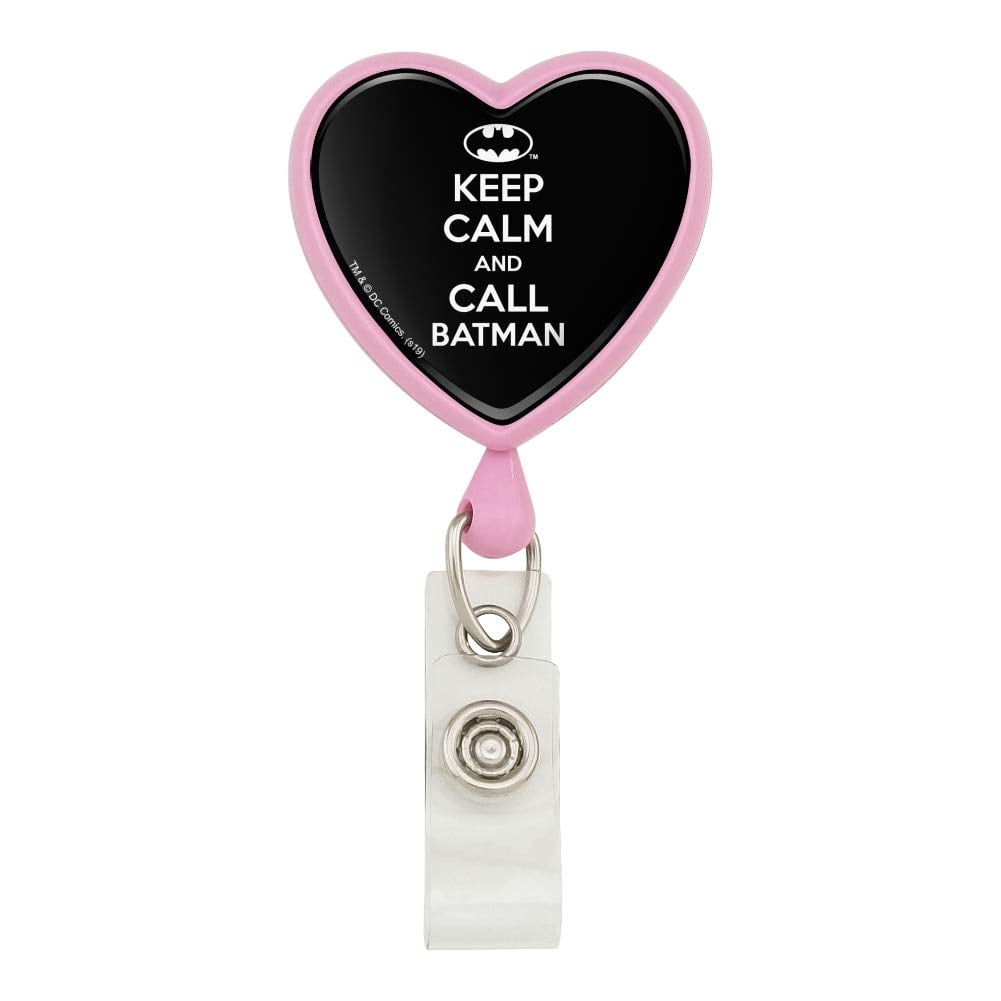 Batman Keep Calm and Call Heart Lanyard Retractable Reel Badge ID Card ...