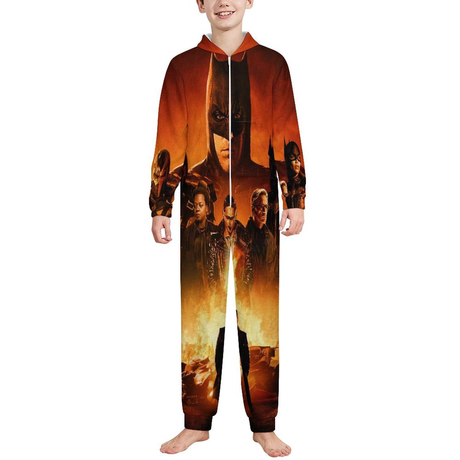 Batman Kids Hooded Jumpsuit Union Suit Onesie One Piece Blanket for ...