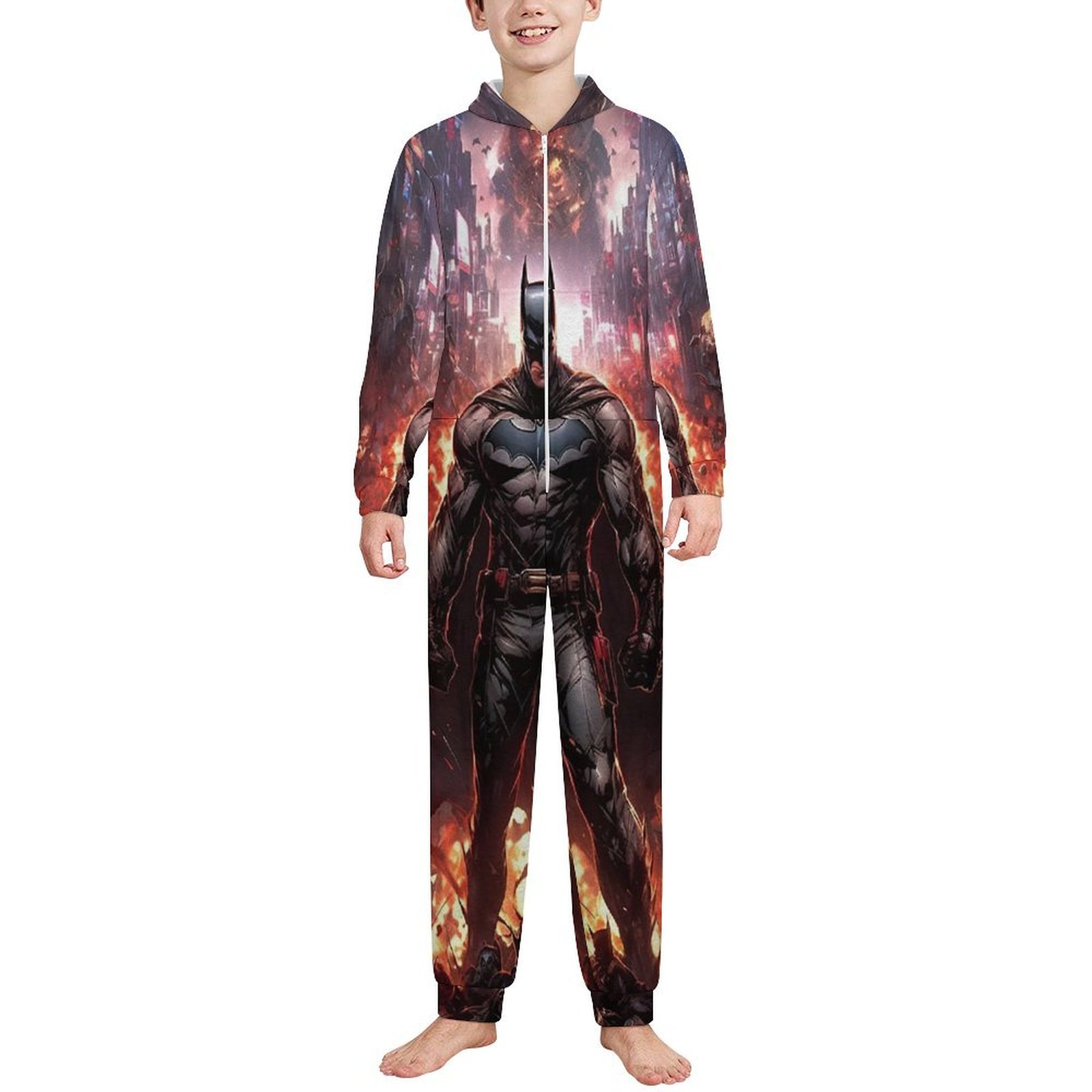 Batman Kids Hooded Jumpsuit Union Suit Onesie One Piece Blanket for ...