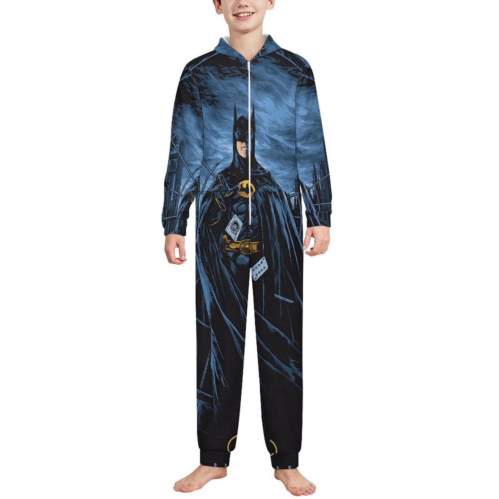 Batman Kids Hooded Jumpsuit Union Suit Onesie One Piece Blanket for ...