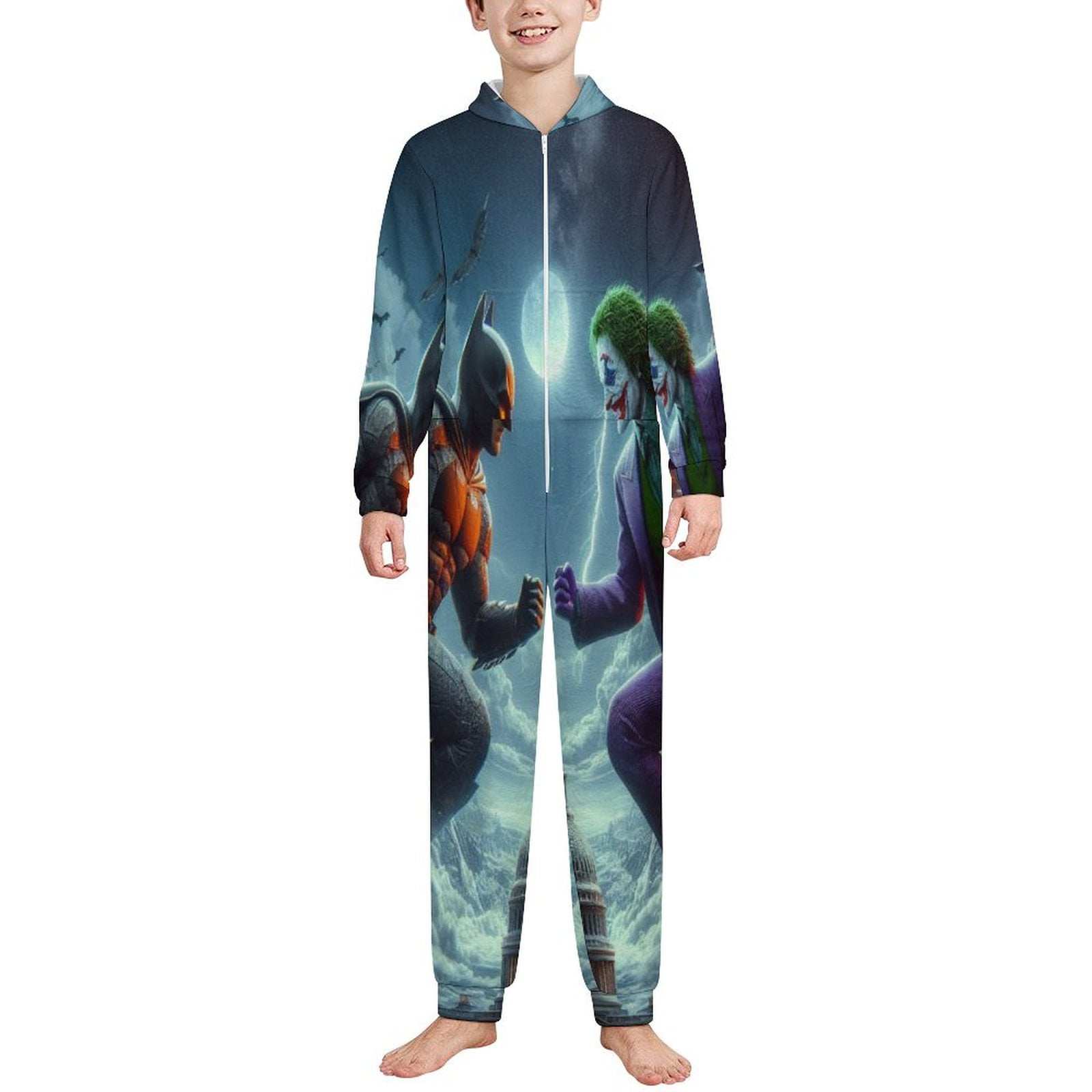 Batman Kids Hooded Union Suit Pajama Onesie Blanket Sleeper for Boys ...