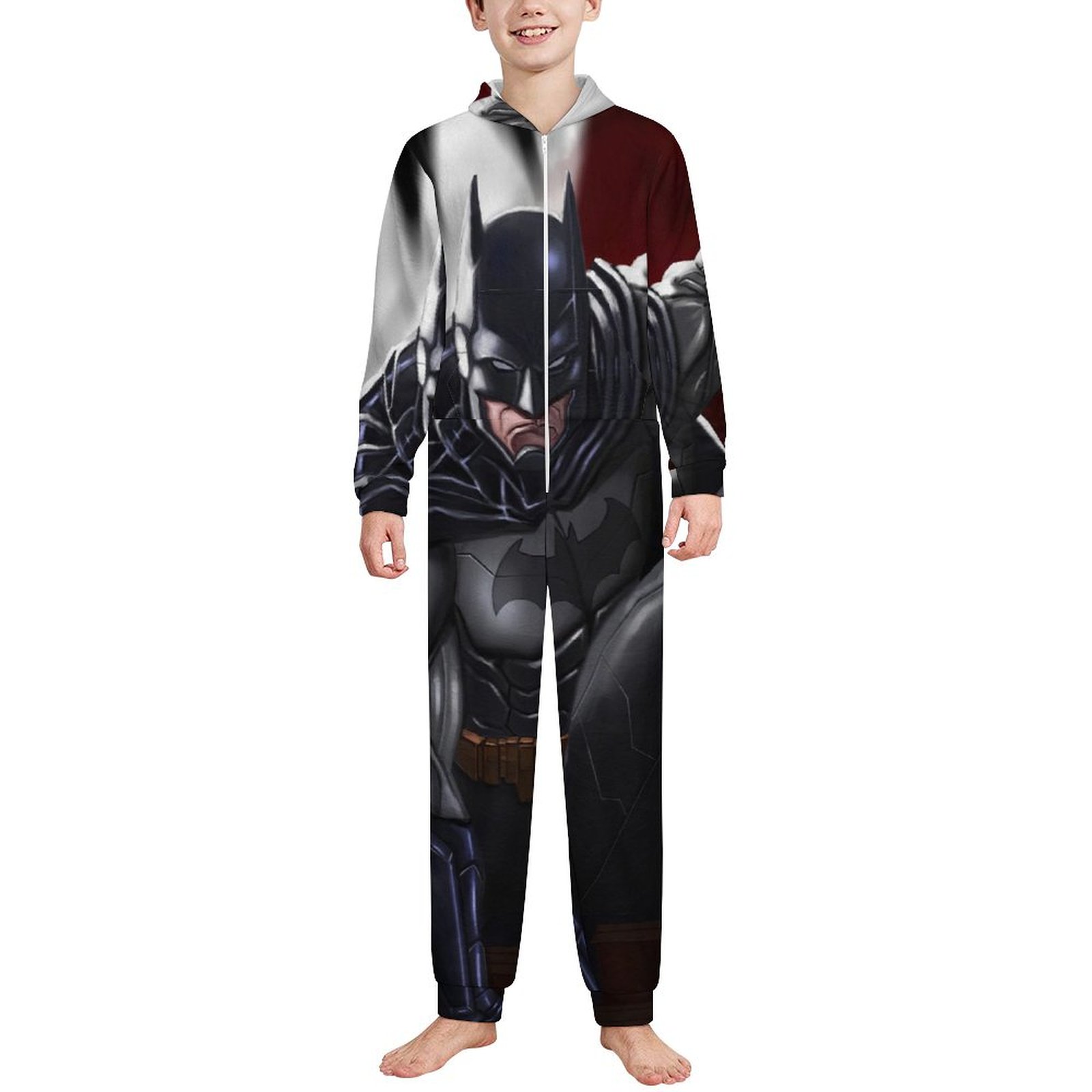 Batman Kids Hooded Union Suit Pajama Onesie Blanket Sleeper for Boys ...