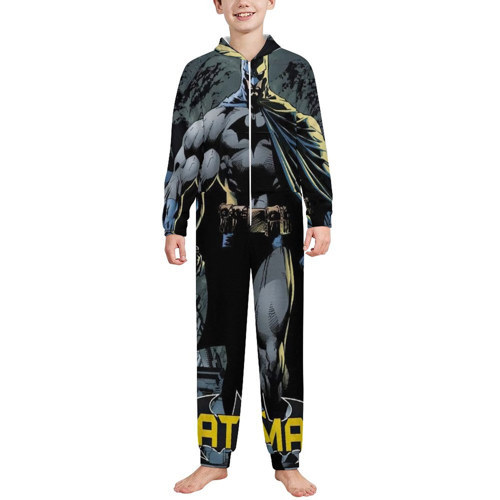 Batman Kids Hooded Union Suit Pajama Onesie Blanket Sleeper for Boys ...