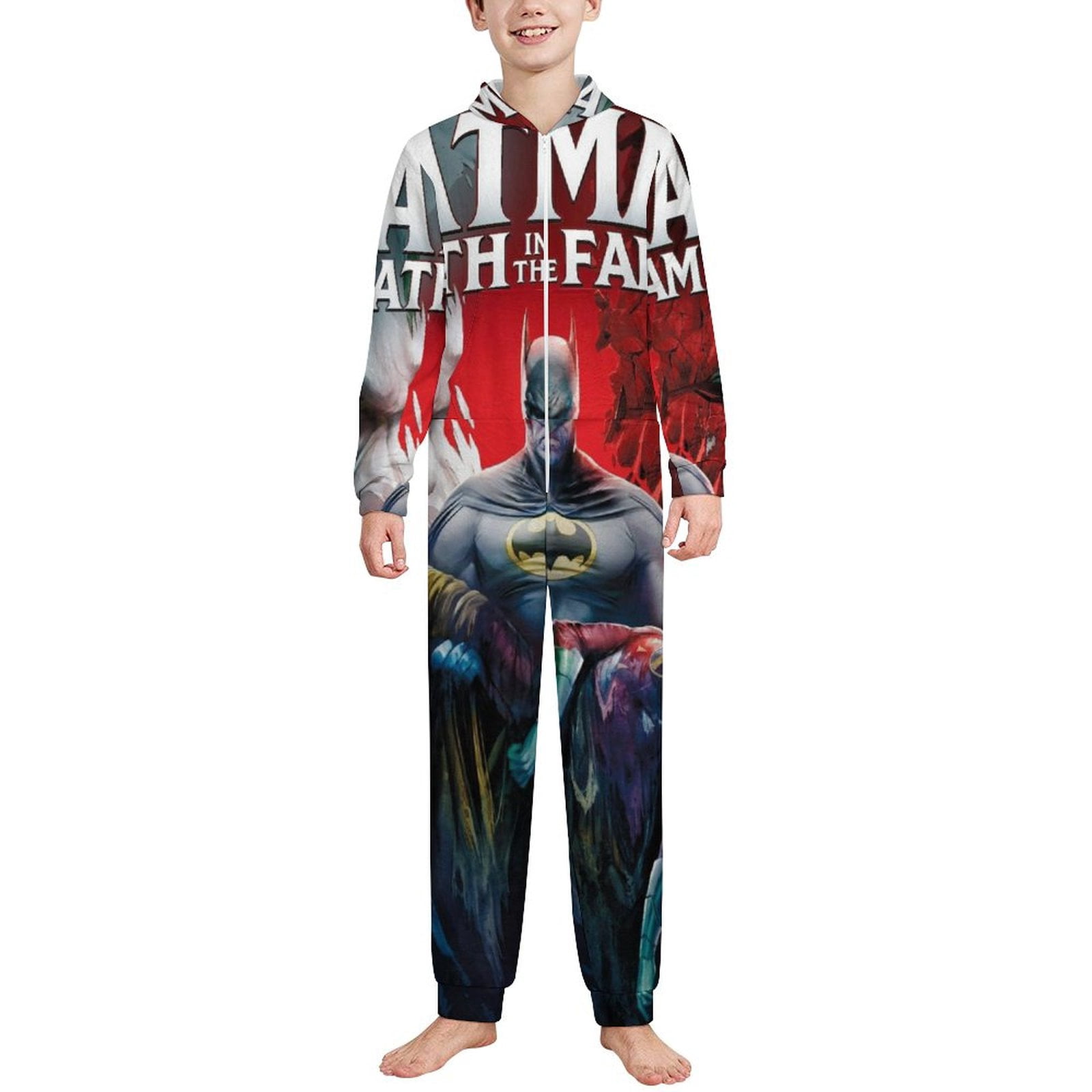 Batman Kids Hooded Union Suit Pajama Onesie Blanket Sleeper for Boys ...