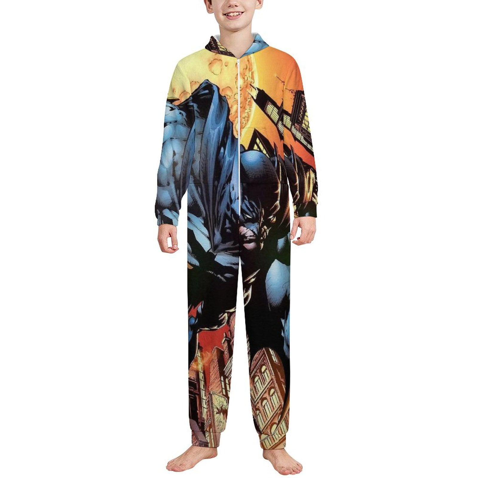 Batman Kids Hooded Union Suit Pajama Onesie Blanket Sleeper for Boys ...