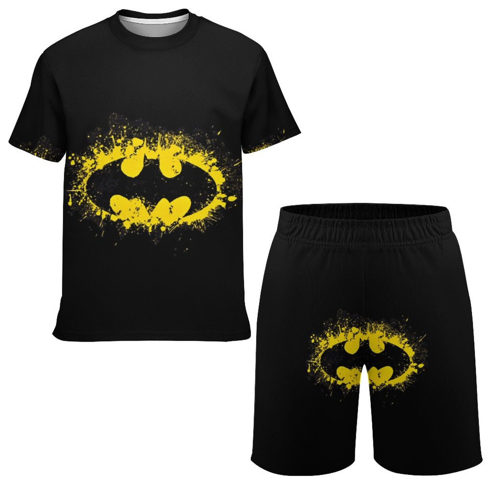 Batman Kids Short Sleeve Mesh T-Shirt And Shorts Outfit Set Summer ...