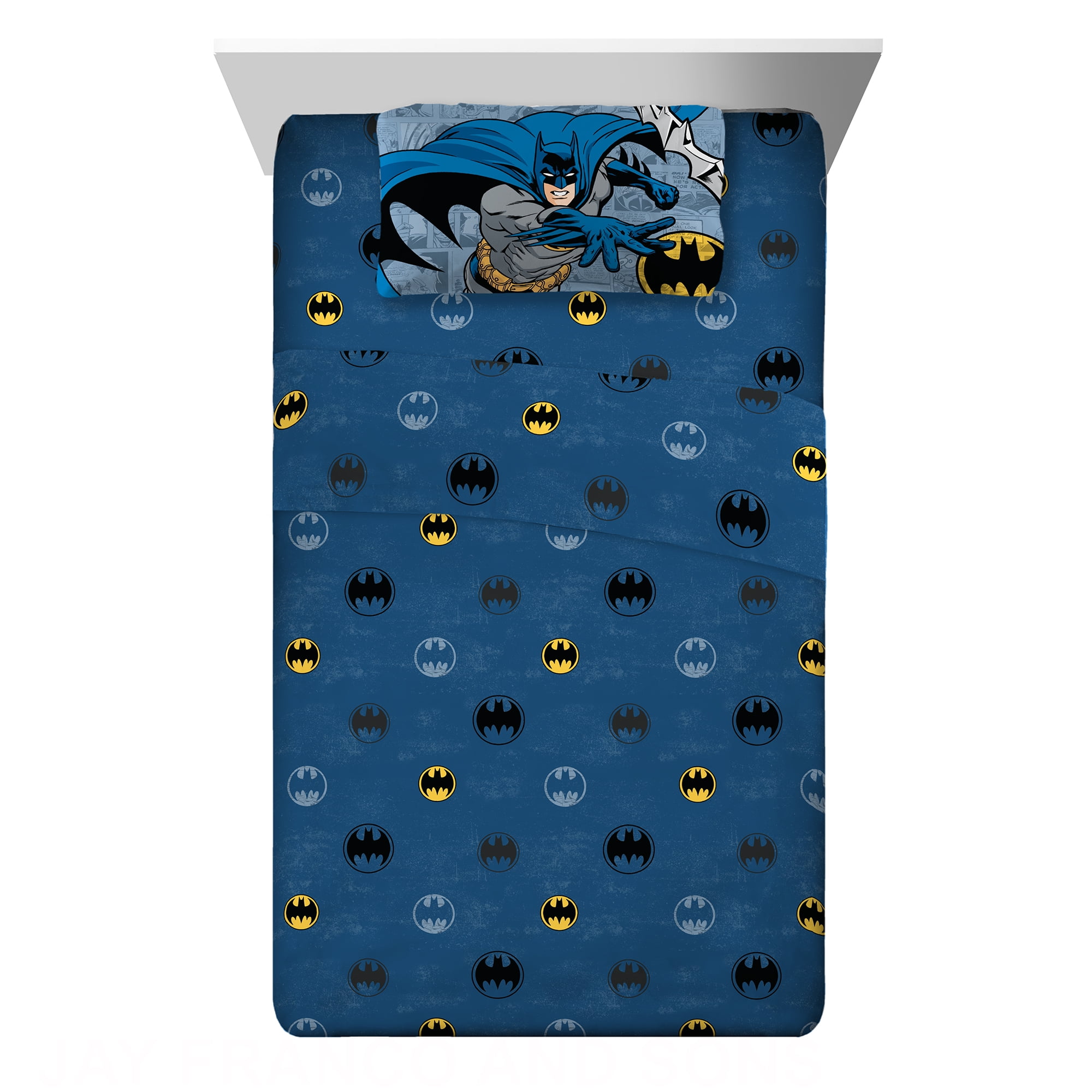 Batman Kids Twin Sheet Set, Blue, Warner Brothers - Walmart.com