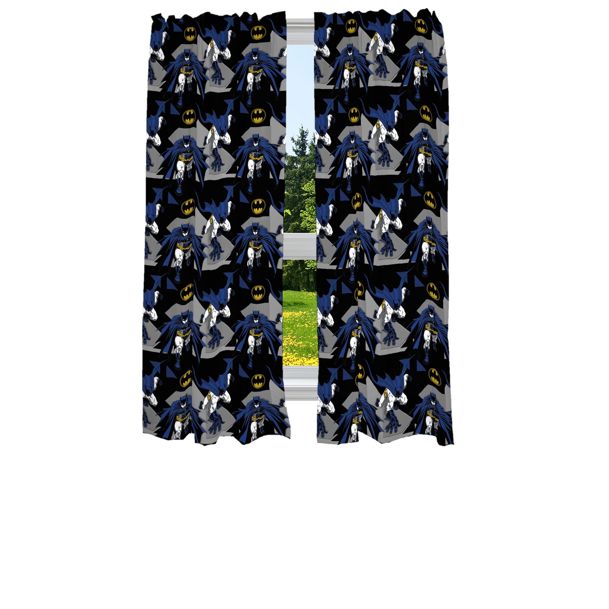 Batman Kids Window Curtains, 2 Panel Set, 63" Length - Walmart.com