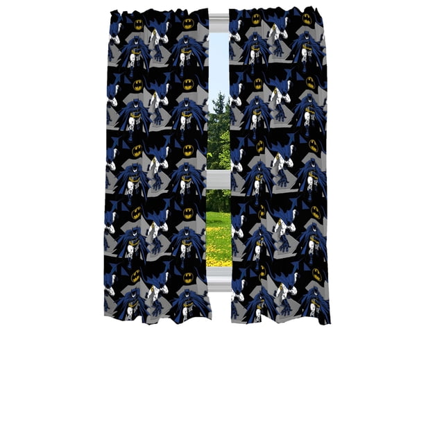 Batman Kids Window Curtains, 2 Panel Set, 63" Length - Walmart.com