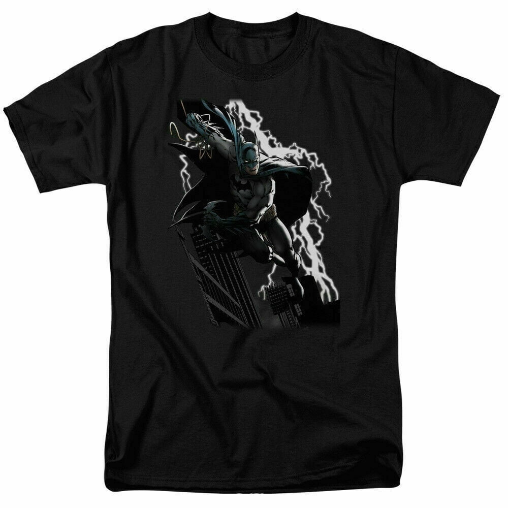 Batman Lighting Crashes T Shirt Licensed Comic Book Tee Black - Walmart.com