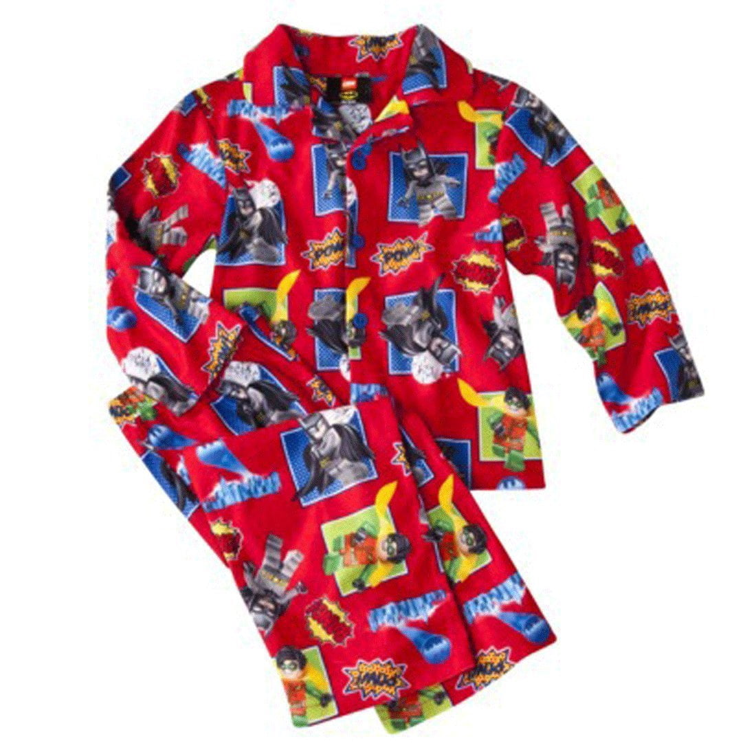 Batman Little Boys' Toddler 2 Piece Coat Pajamas Red Lego Comic (3t ...