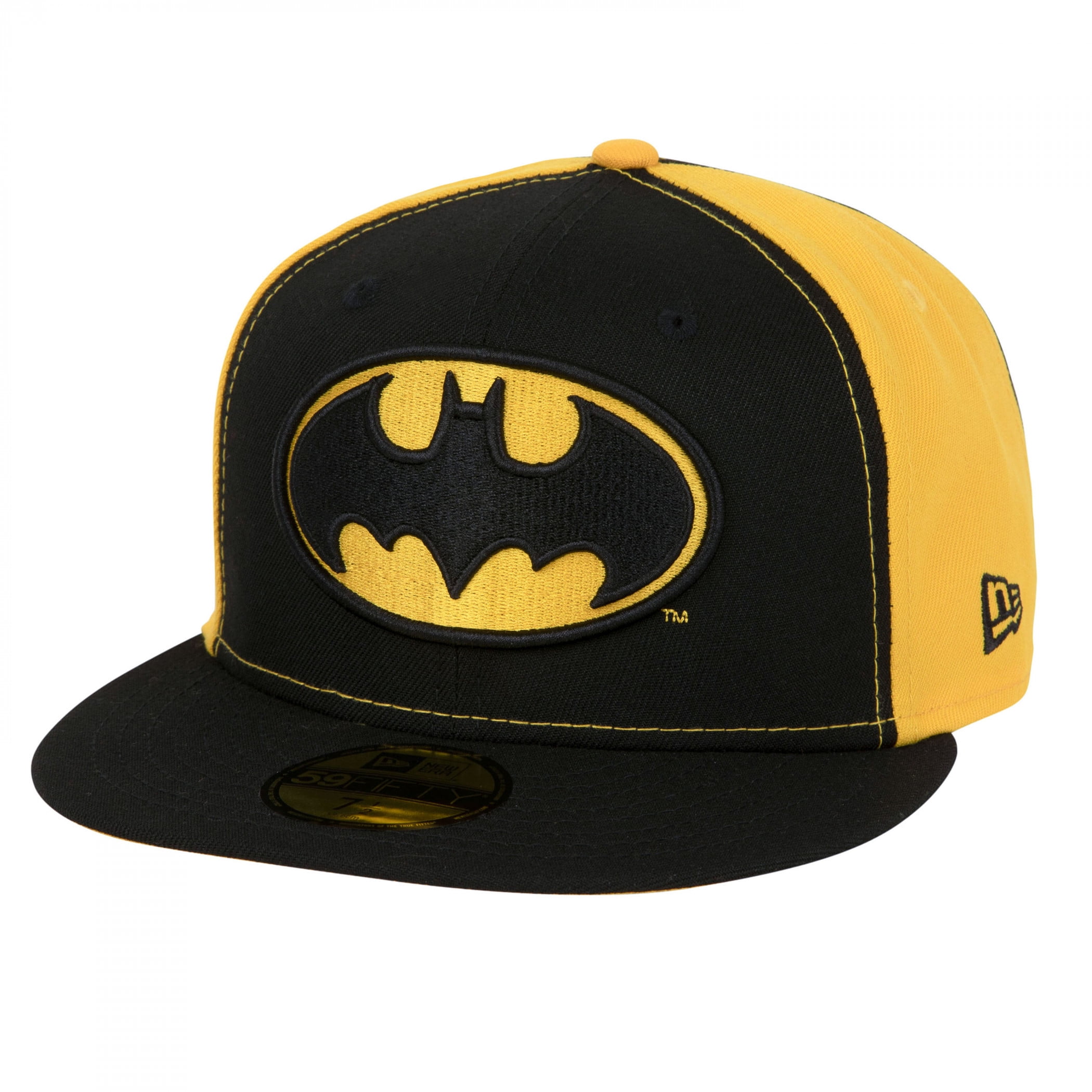 Batman Logo Black and Yellow Panels New Era 59Fifty Fitted Hat-7 7/8 ...