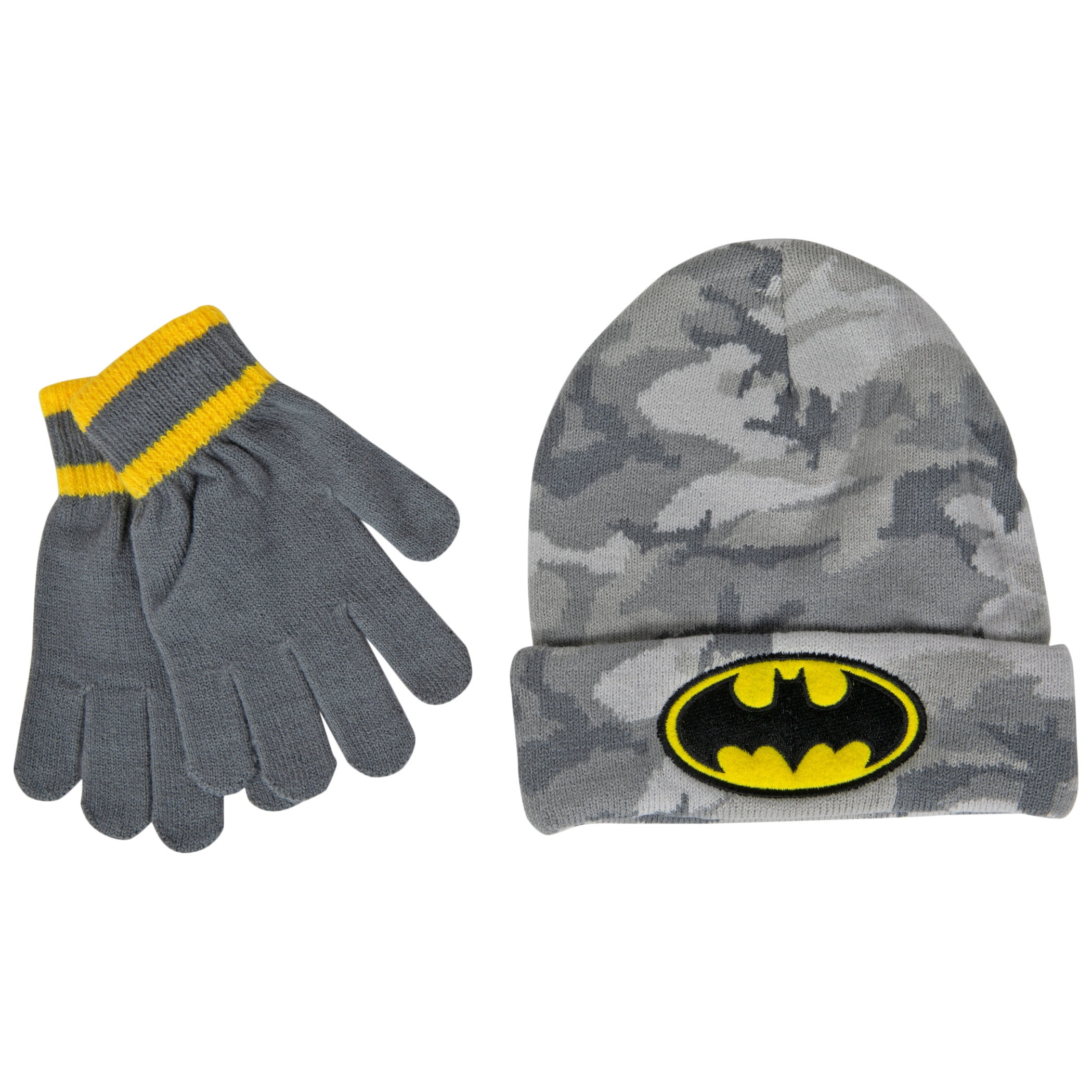 Batman Logo Camo Youth Beanie and Glove Set - Walmart.com