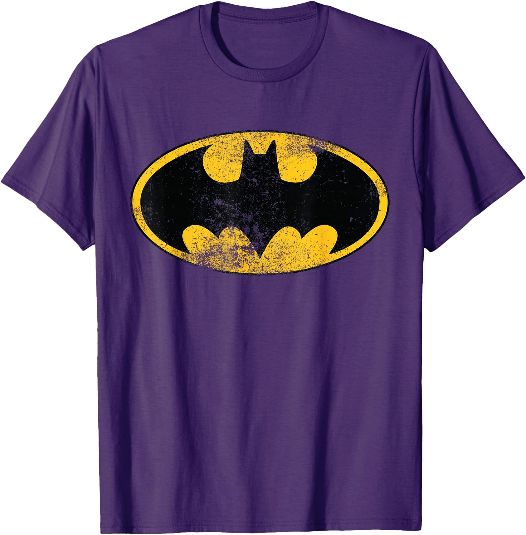 Batman Logo Classic Distressed DTG Print Unisex T-Shirt,Purple Color ...