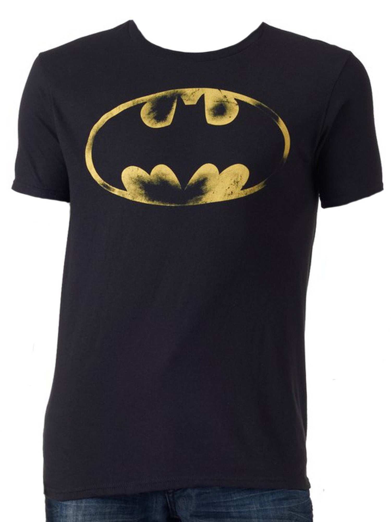 Batman Logo DC Comics Distressed Logo Men's T-Shirt - Walmart.com