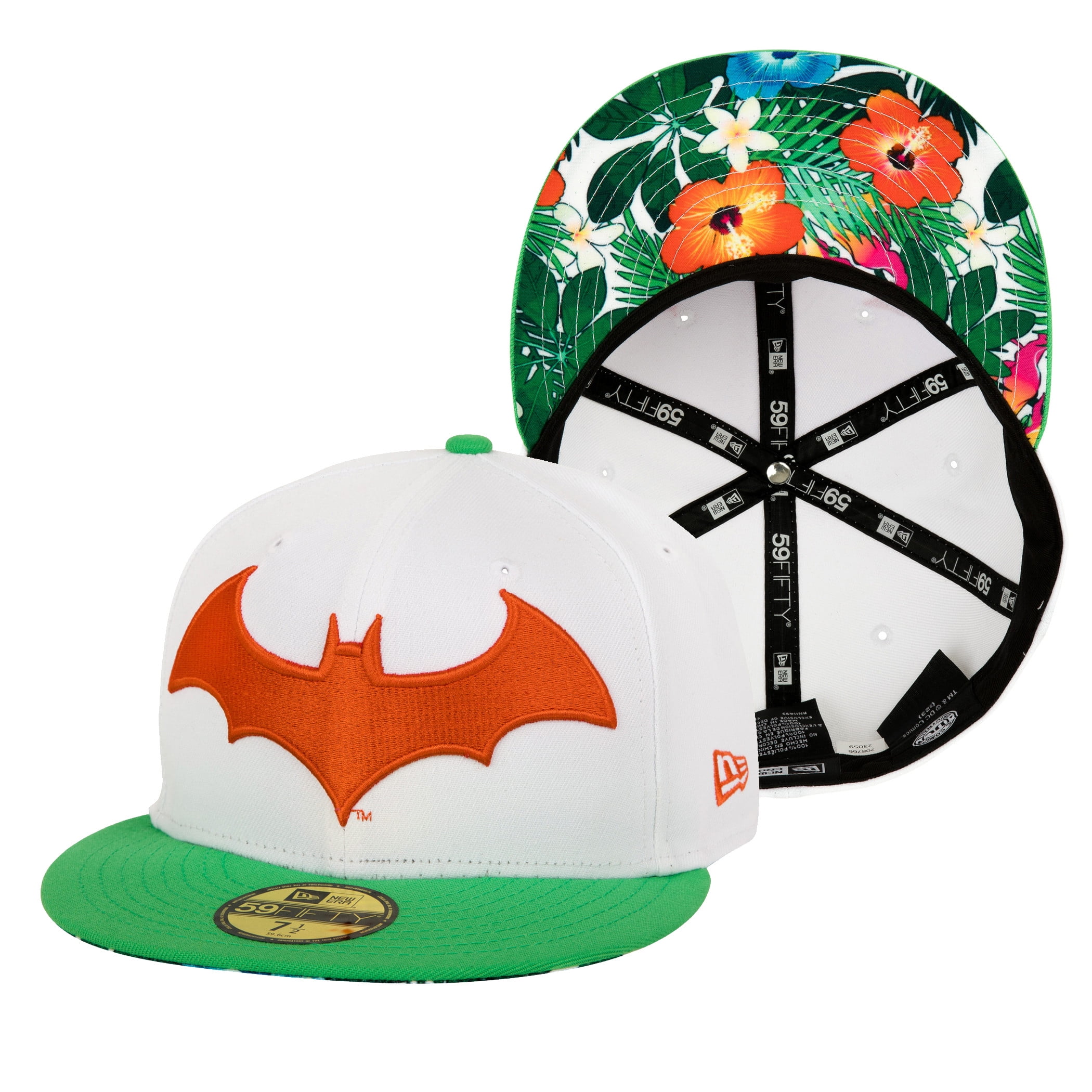 Batman Logo Floral Brim New Era 59Fifty Fitted Hat-7 7/8 Fitted ...