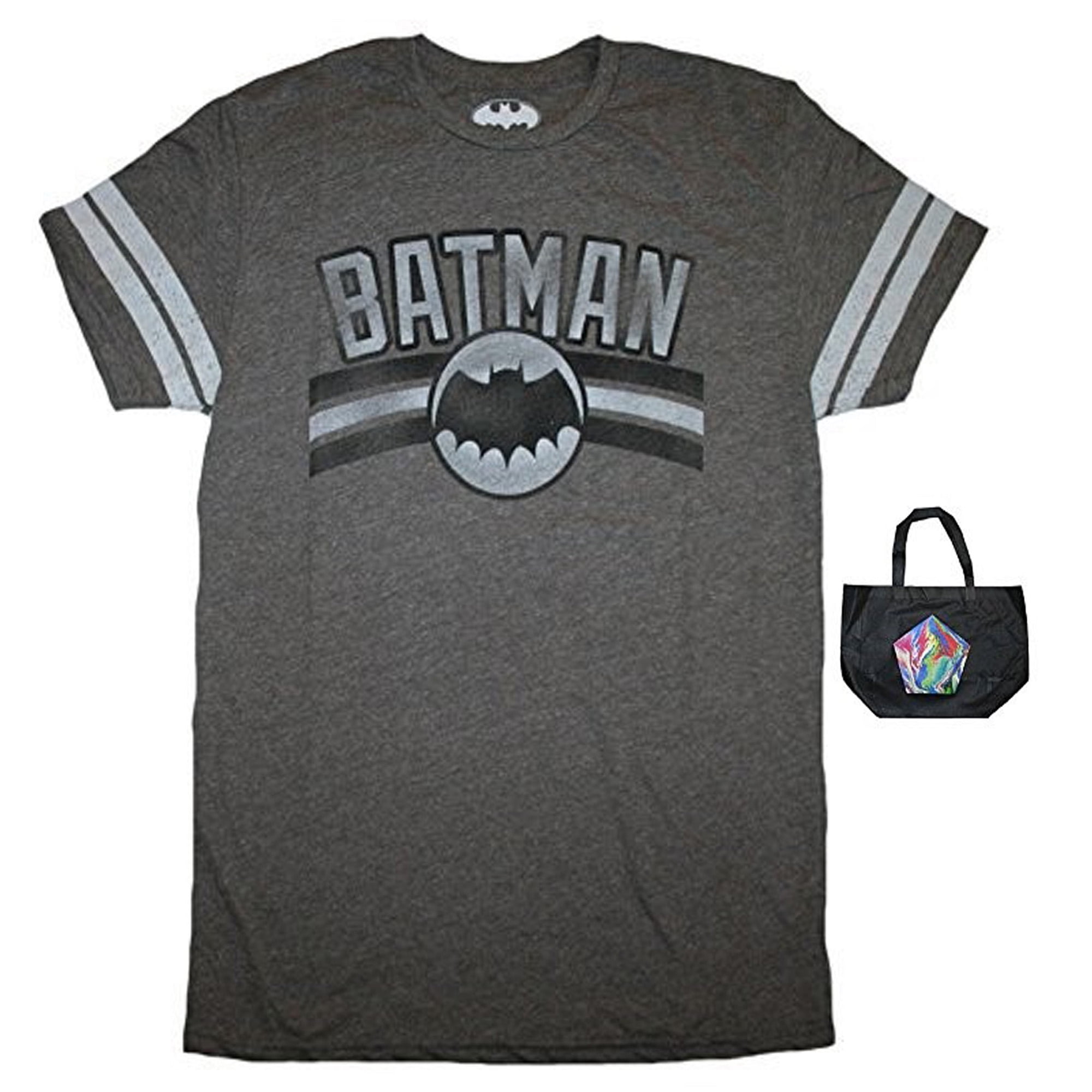 Batman Logo Mens' Football Tee and Tote - 2 Piece Gift Set (XL ...