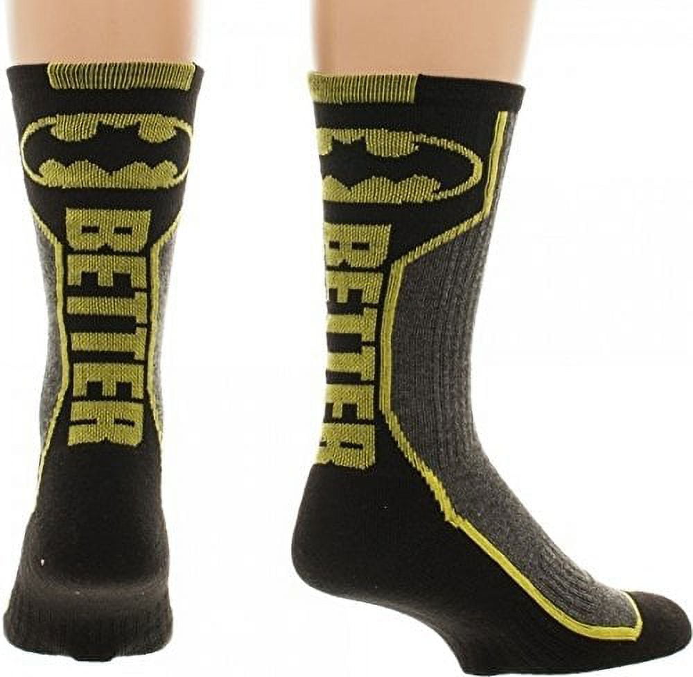 Batman Logo Text Better Active Crew Mens' Socks 1 Pair - Walmart.com