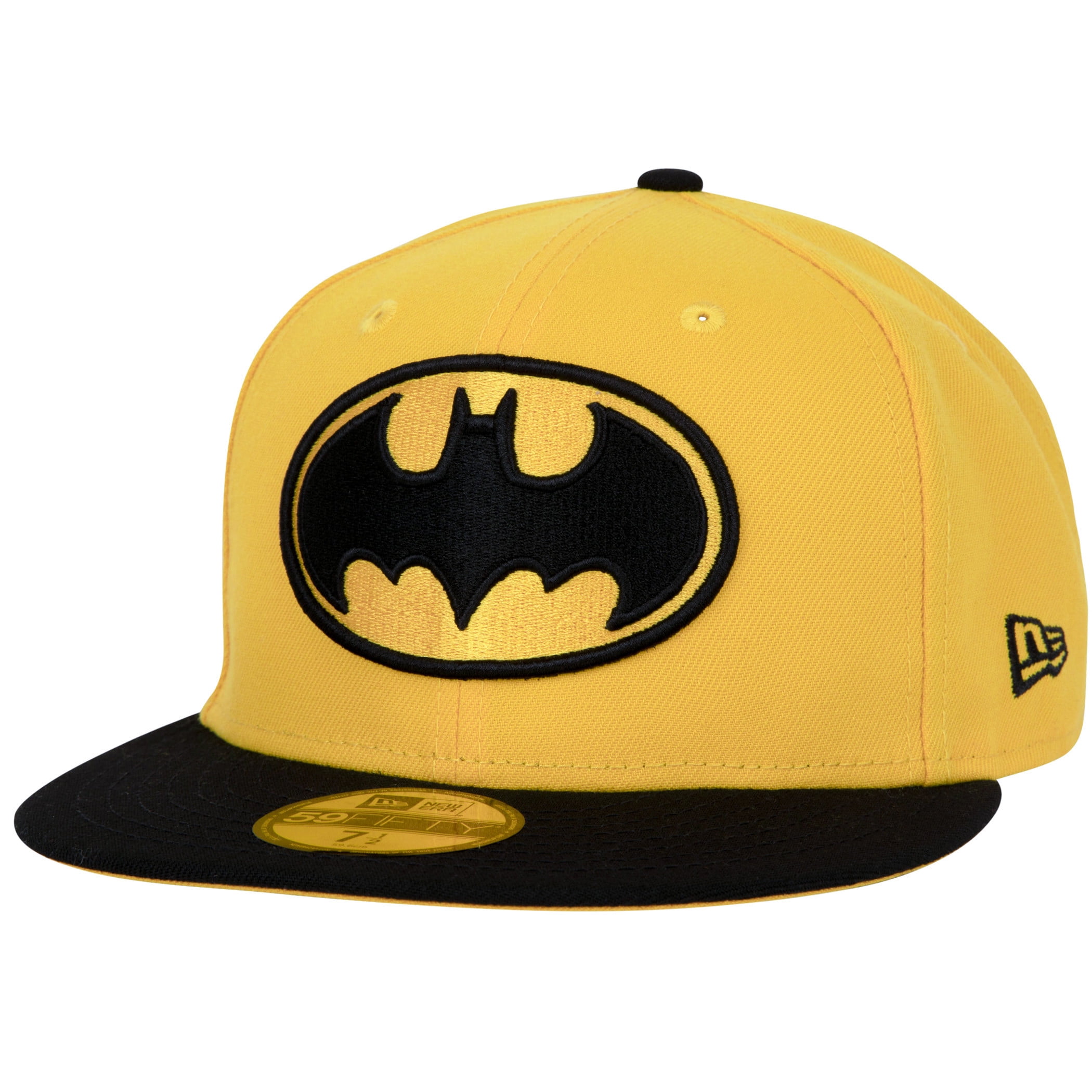 Batman Logo Yellow Colorway New Era 59Fifty Fitted Hat-7 1/2 Fitted ...