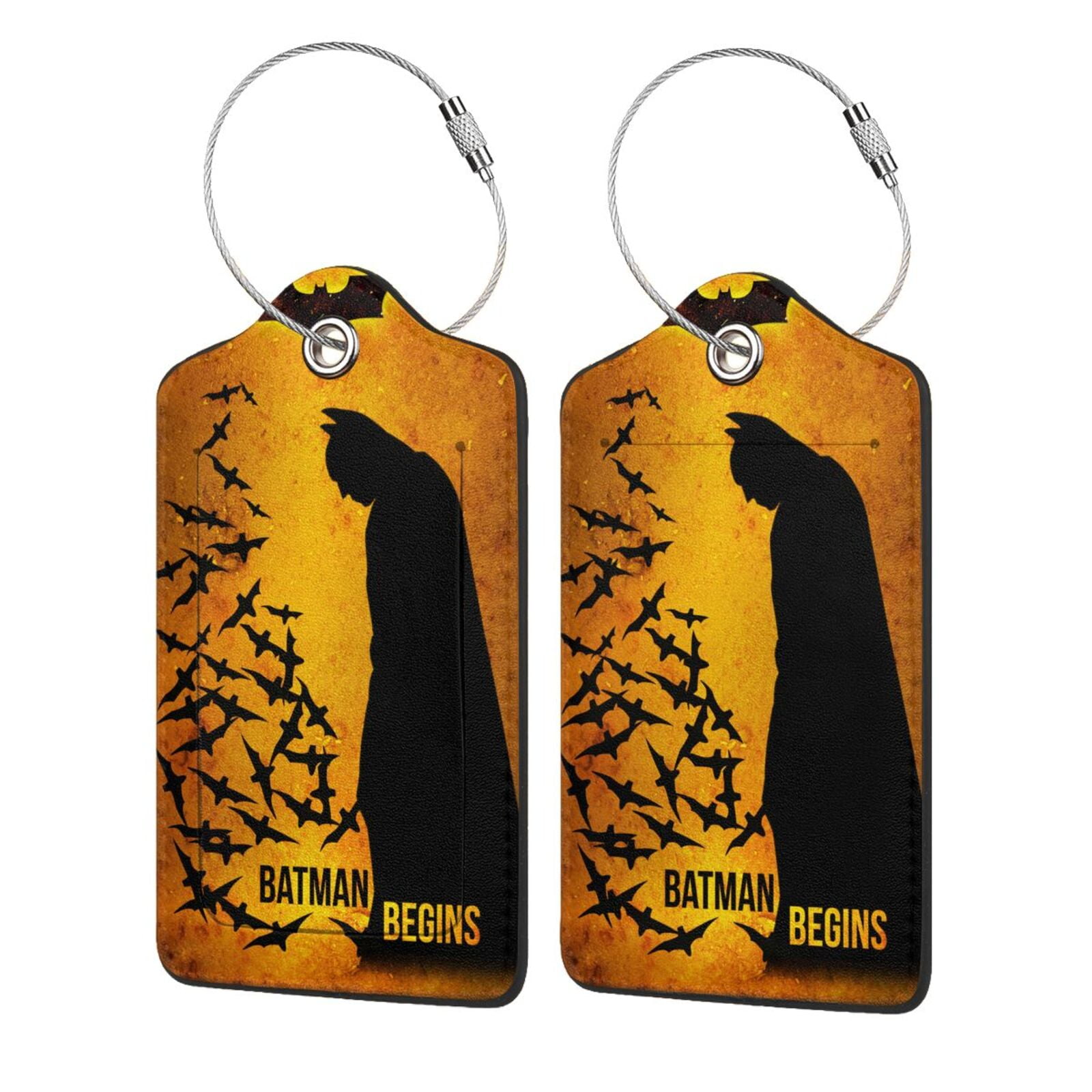 Batman Luggage Tags With Stainless Steel Ring For Suitcases, Pu Leather ...