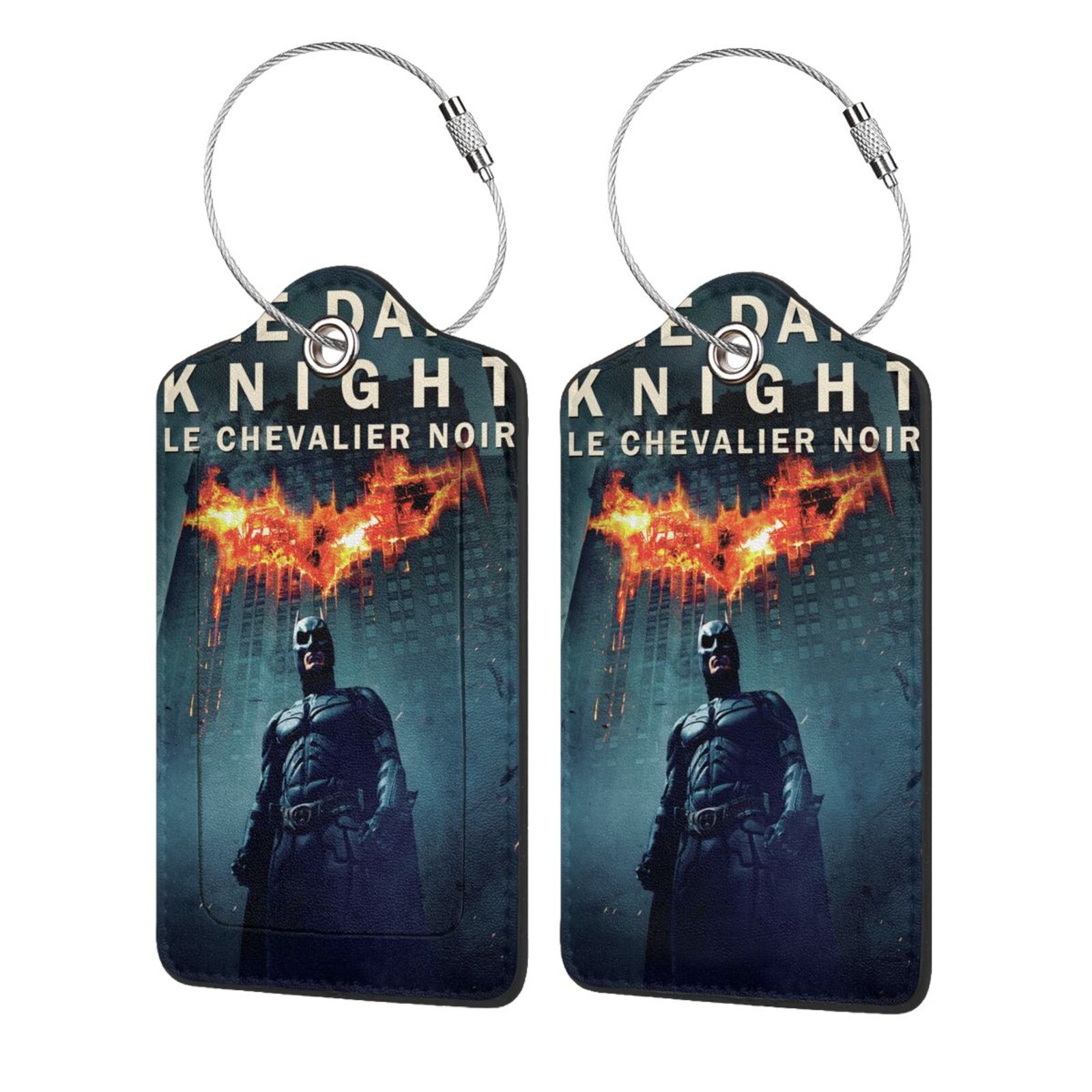 Batman Luggage Tags With Stainless Steel Ring For Suitcases, Pu Leather ...