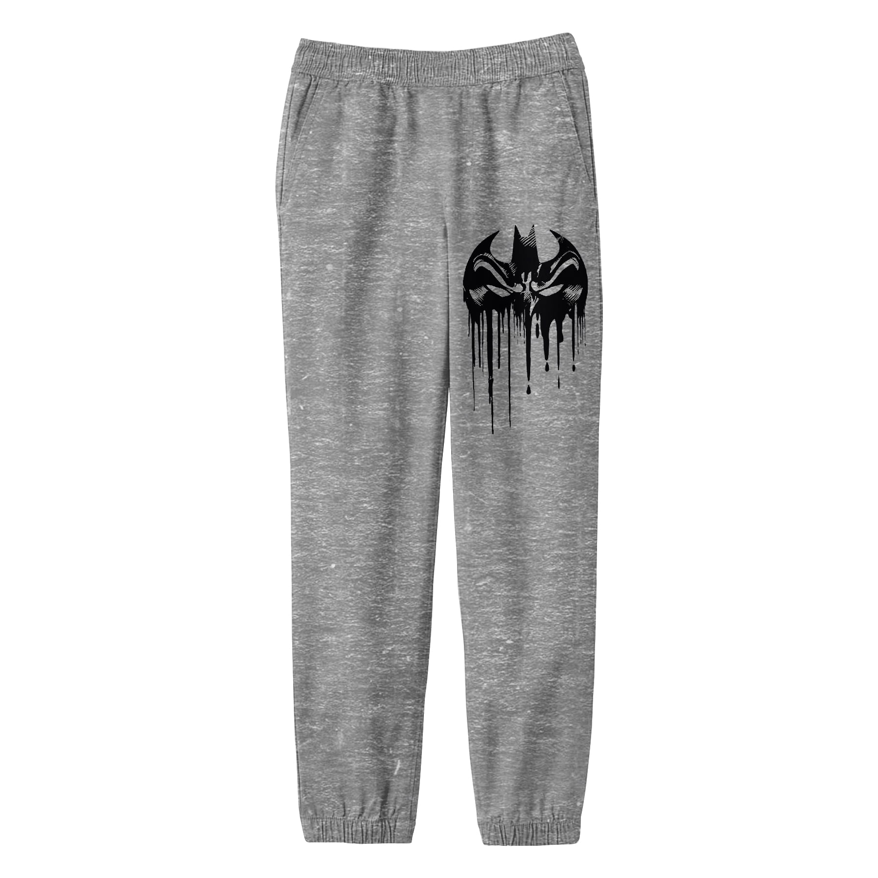 Batman Mask as Logo Drip Icon Athletic Heather Youth Sweatpants-L ...