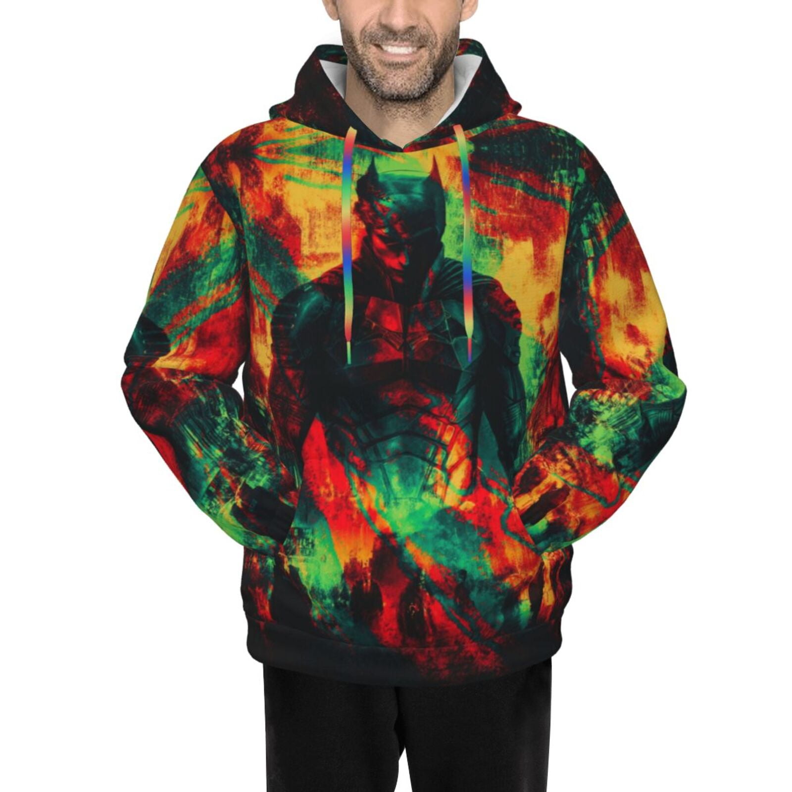 Batman Men's Hoodie Novelty Pattern Adult Hooded Sweatshirts Casual ...