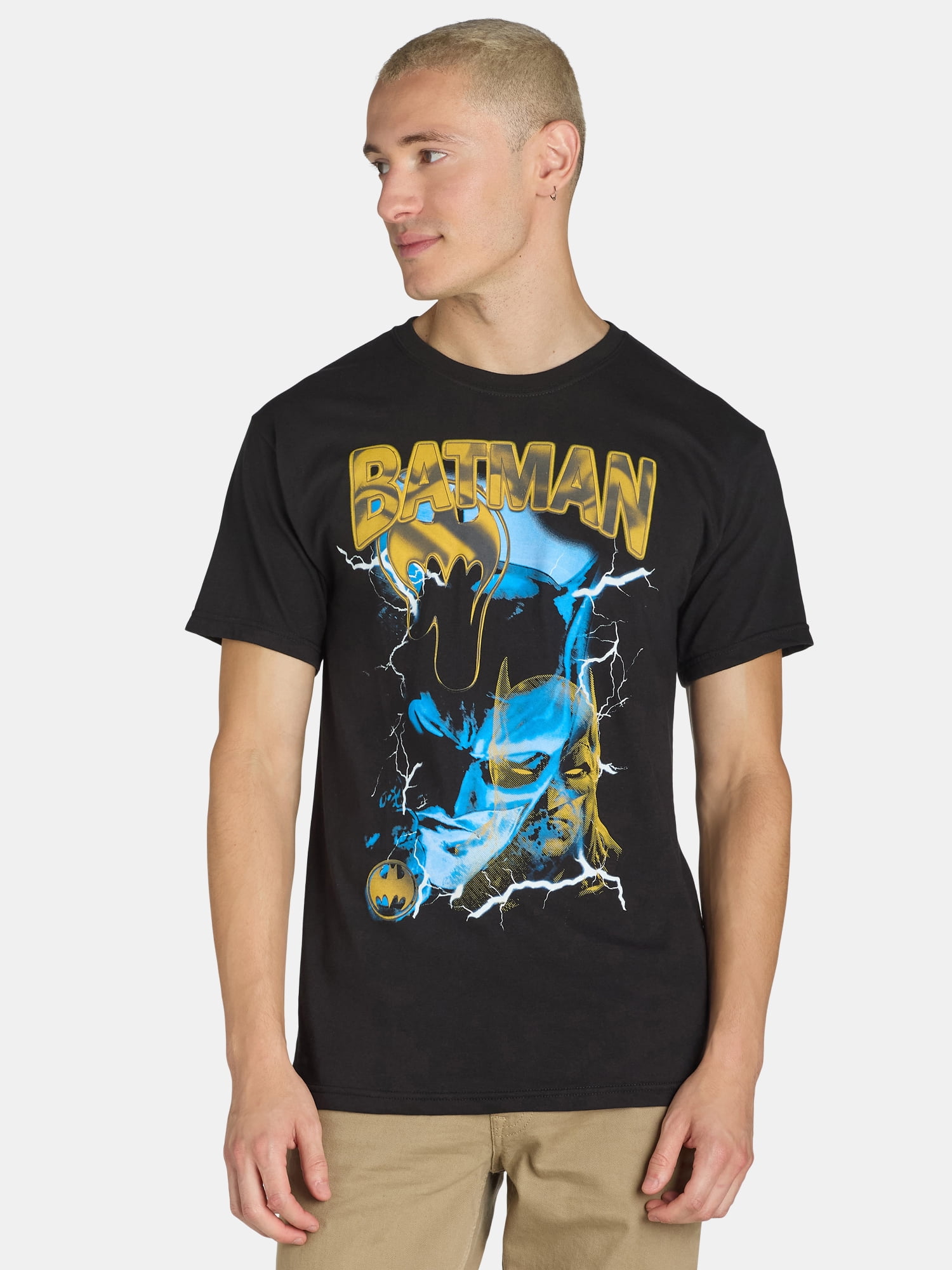 Batman Men's & Big Men's Lightning Strike Graphic Tee Shirt, Sizes S ...
