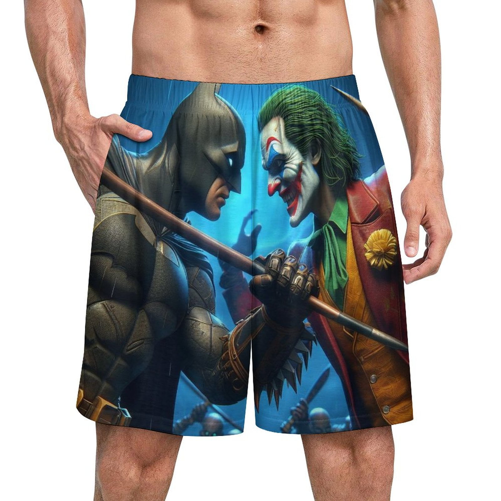 Batman Men's Pajama Shorts Soft Sleepwear Bottoms Elastic Waistband ...