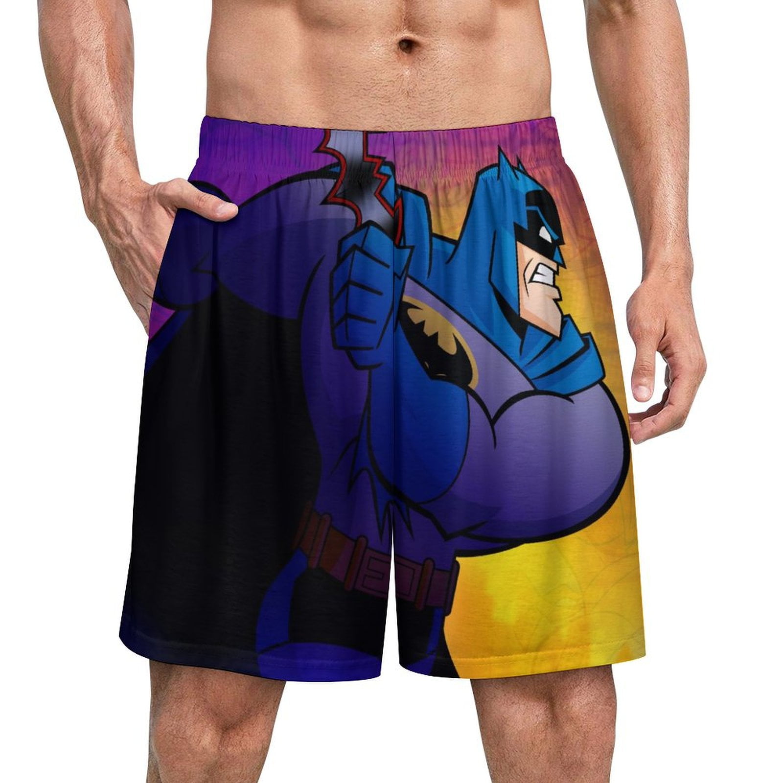 Batman Men's Pajama Shorts Soft Sleepwear Bottoms Elastic Waistband ...
