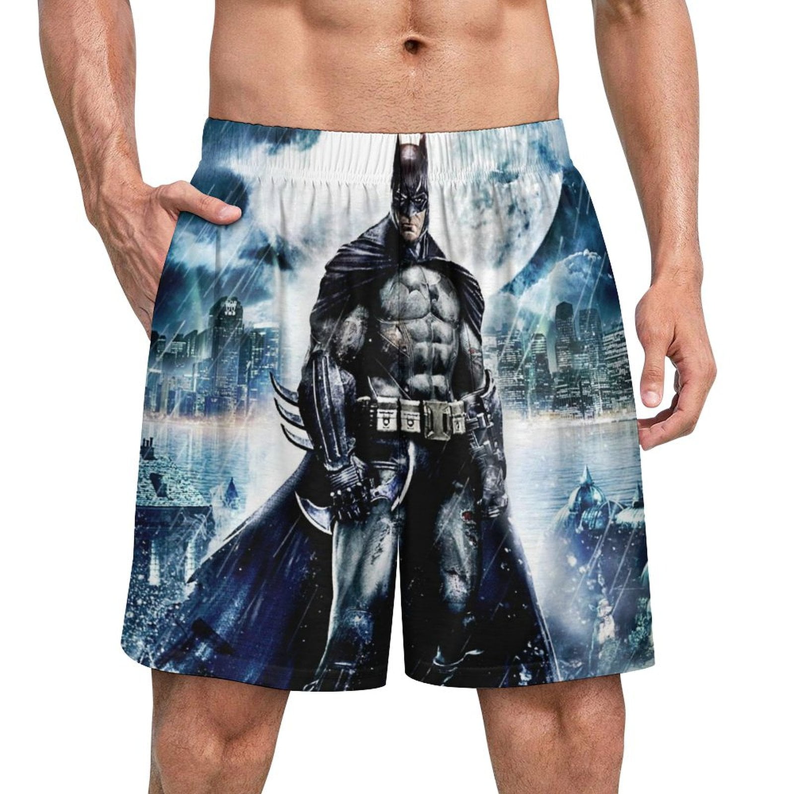 Batman Men's Pajama Shorts Soft Sleepwear Bottoms Elastic Waistband ...
