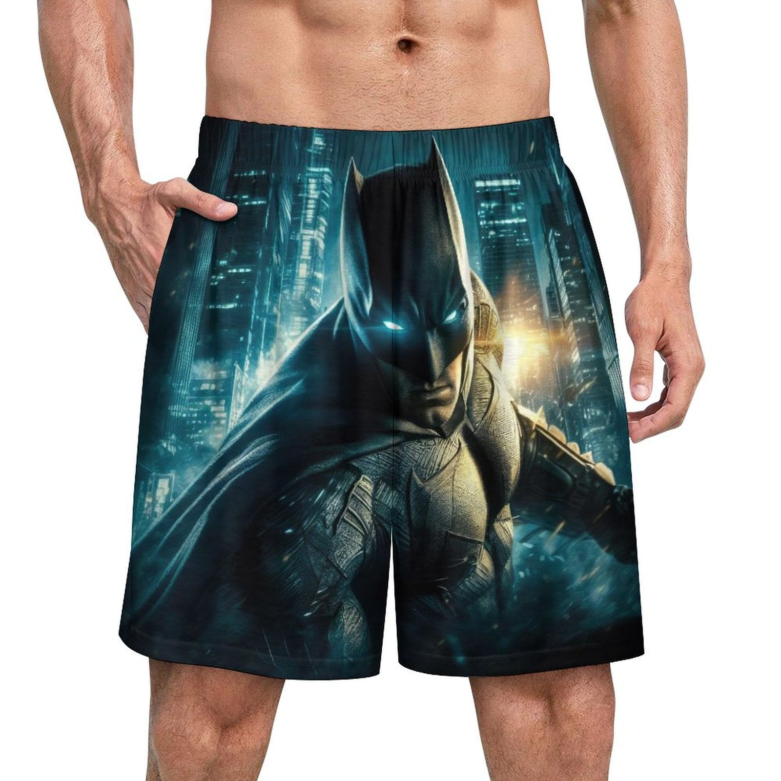 Batman Men's Pajama Shorts Soft Sleepwear Bottoms Elastic Waistband ...