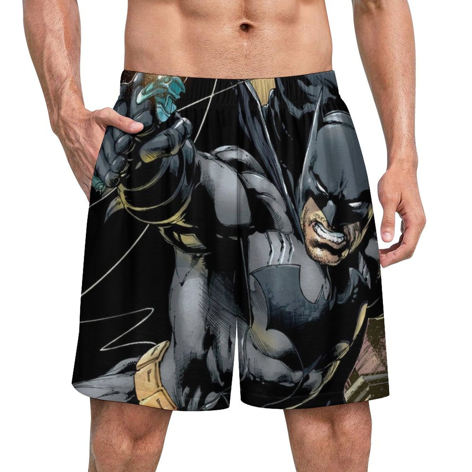 Batman Men's Pajama Shorts Soft Sleepwear Bottoms Elastic Waistband ...