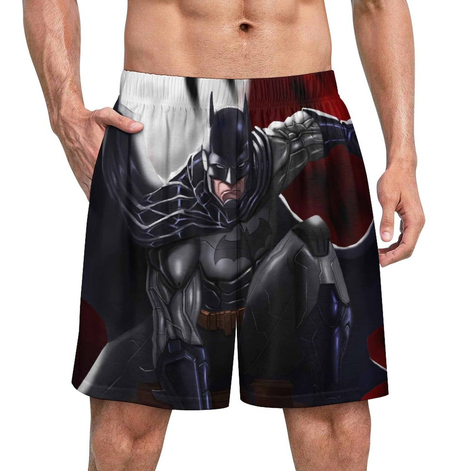 Batman Men's Pajama Shorts Soft Sleepwear Bottoms Elastic Waistband ...