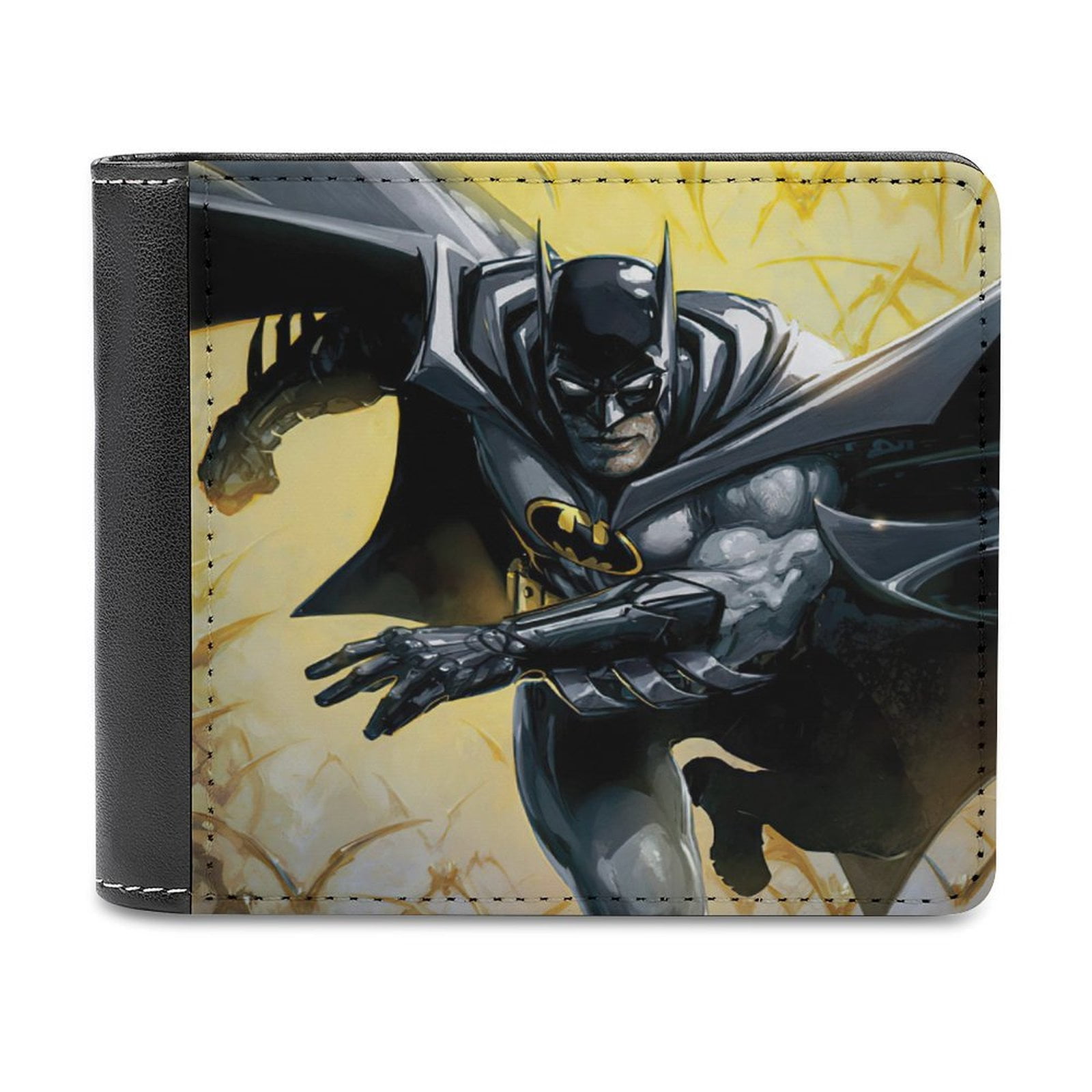 Batman Mens Wallet Genuine Leather Bifold Extra Capacity Bifold Wallet ...