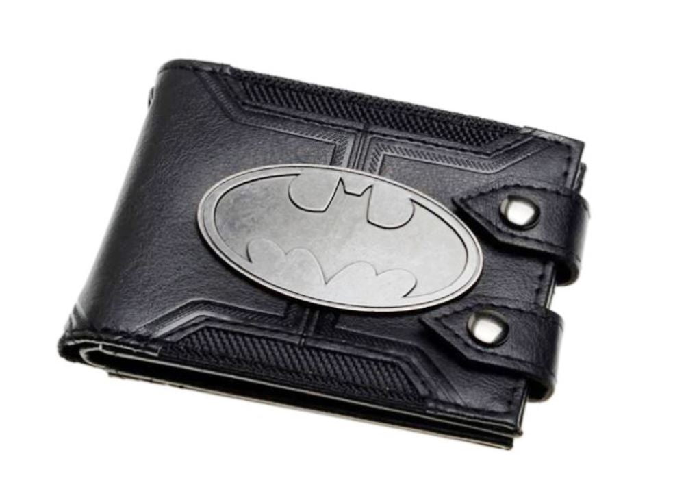 Batman Metal Bat Wing Logo Black Snap close Bi-Fold Wallet - Walmart.com