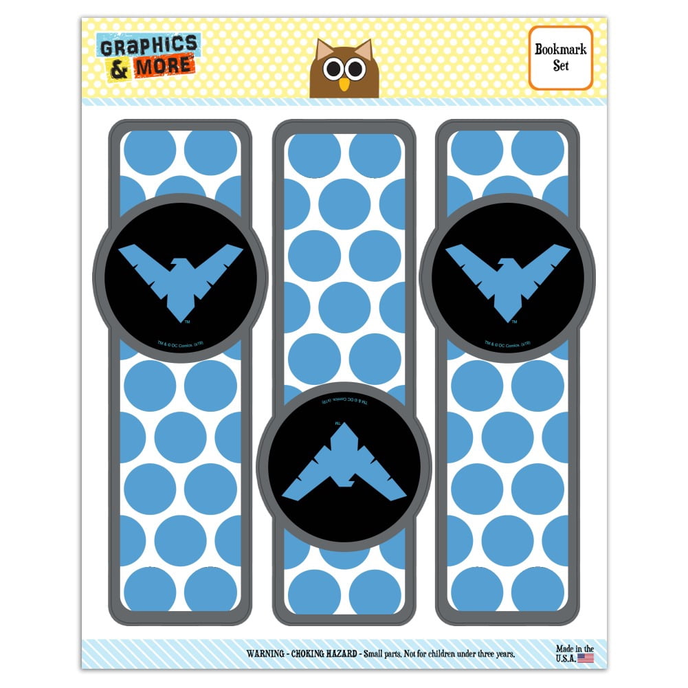 Batman Nightwing Logo Set of 3 Glossy Laminated Bookmarks - Walmart.com