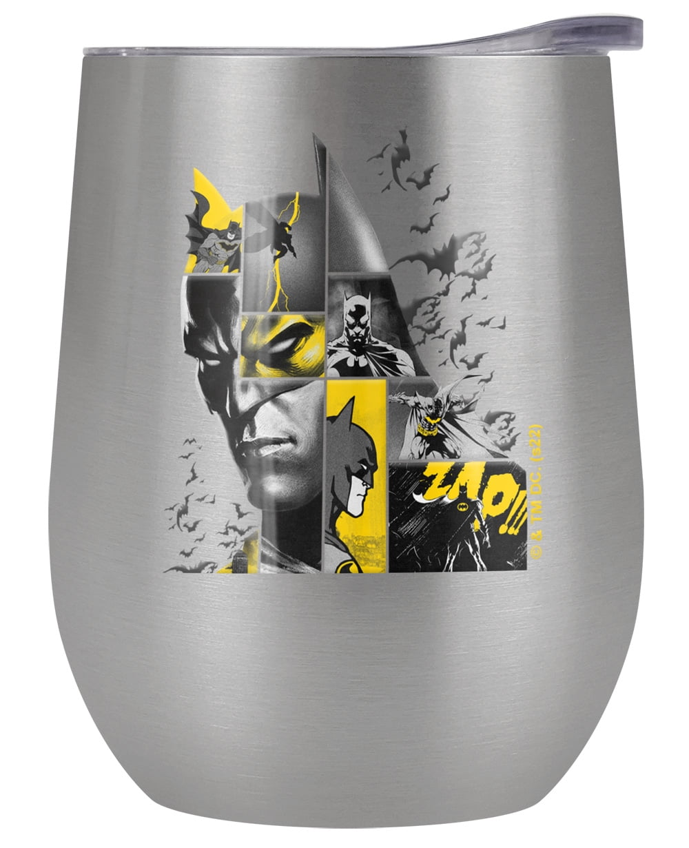 Batman Official 80 Years Bat Panels 12 OZ Stemless Wine Tumbler ...