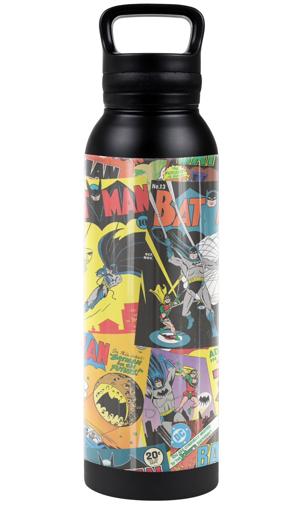 Batman Official Comic Covers 24 oz Insulated Canteen Water Bottle, Leak ...