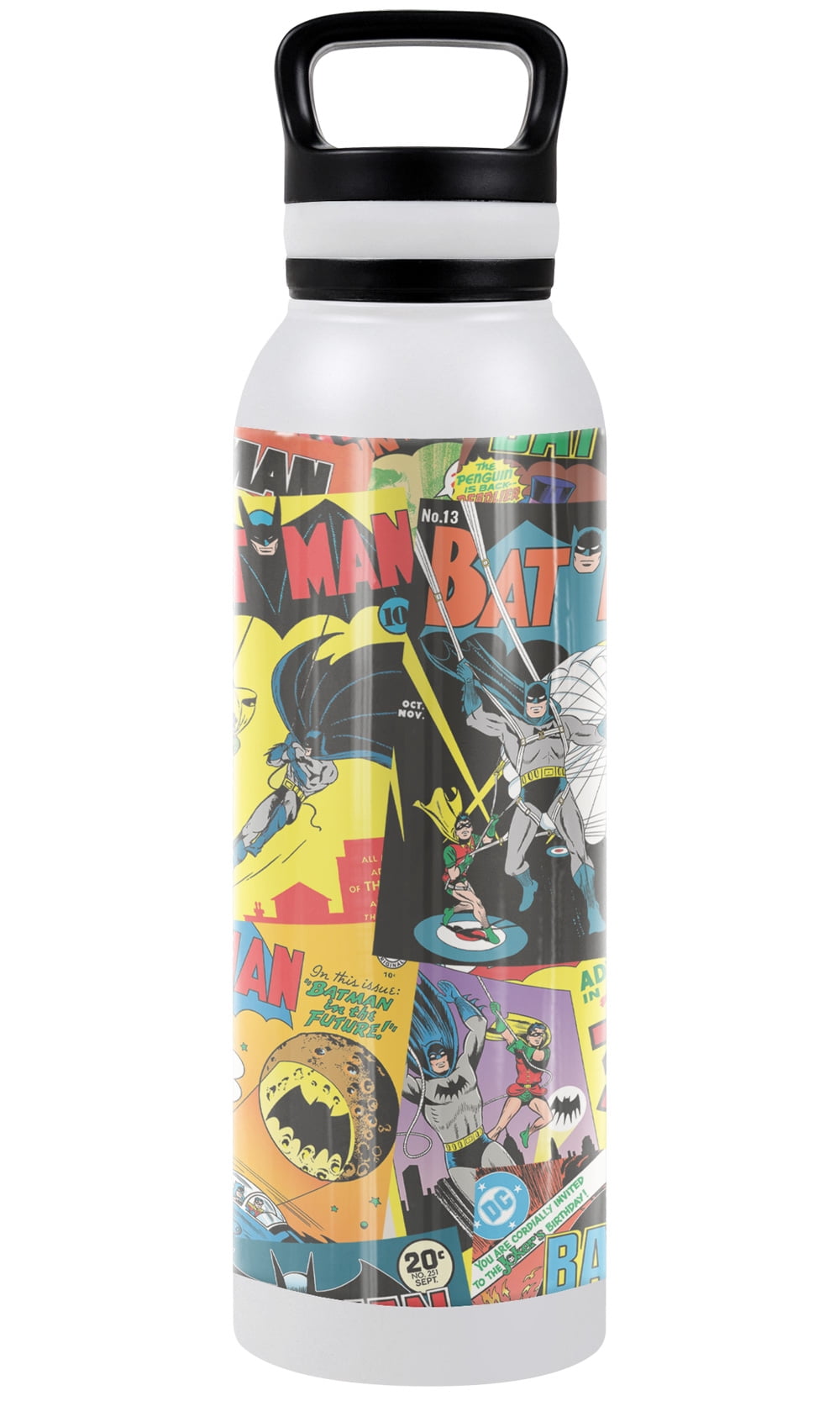 Batman Official Comic Covers 24 oz Insulated Canteen Water Bottle, Leak ...