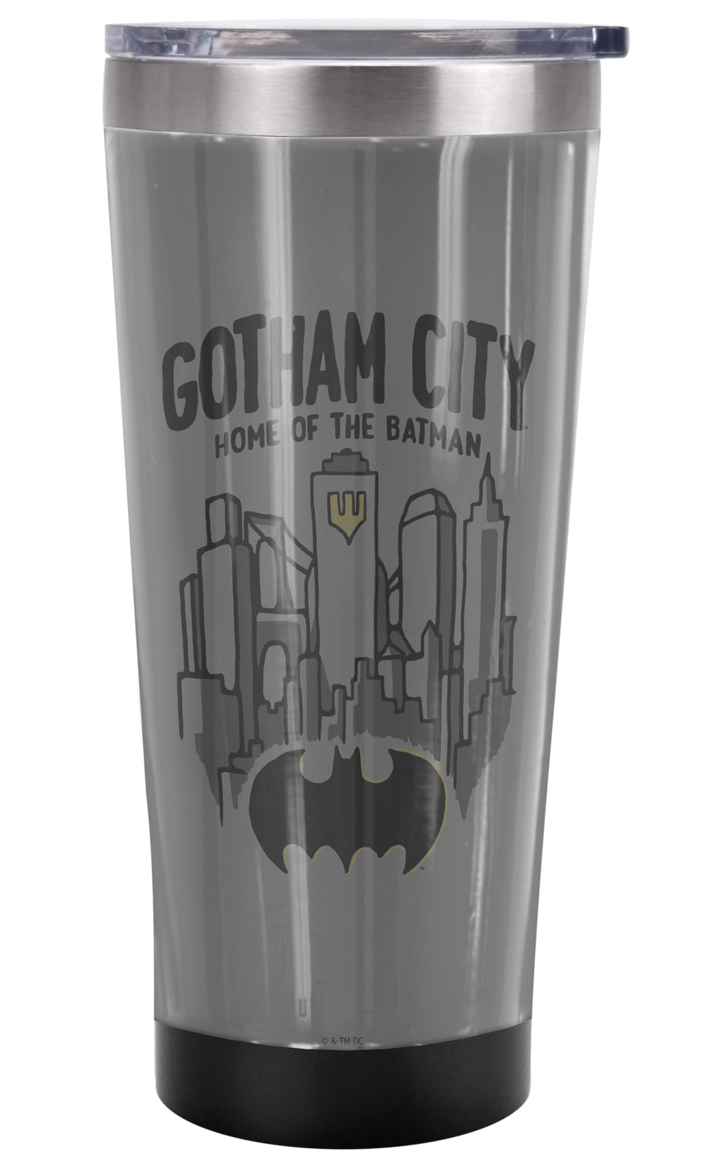 Batman Official The Gotham City 20 oz Travel Tumbler, Stainless Steel ...