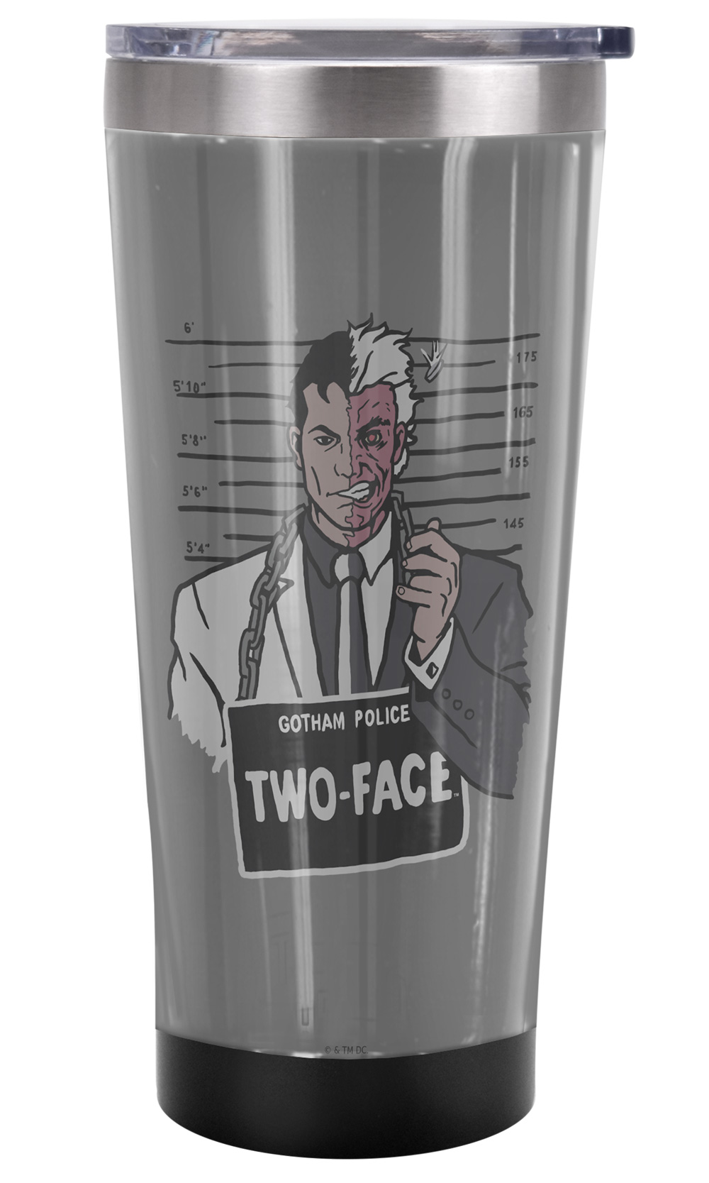 Batman Official The Harvey Dent Mugshot 20 oz Travel Tumbler, Stainless ...