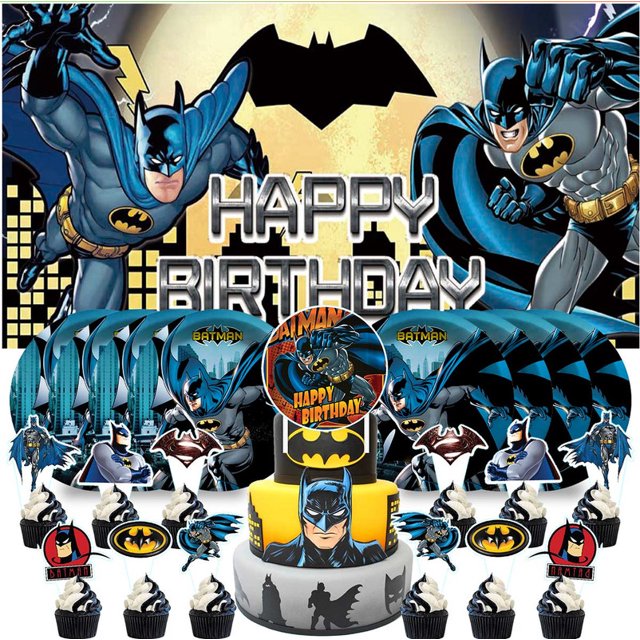 Batman Plates Birthday Decor Banner Decorations Background Backdrop ...