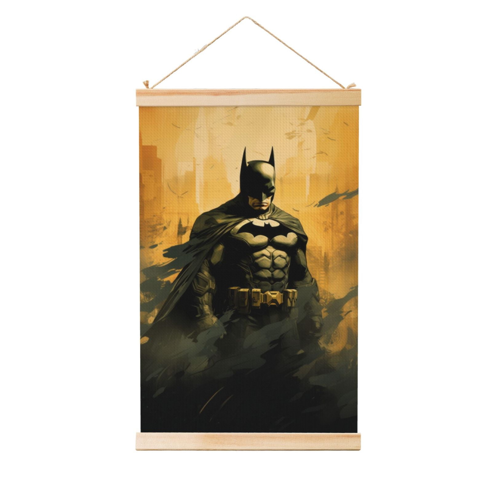 Batman Poster Canvas Wooden Shaft Hanging Poster Home Decor, Aesthetic ...