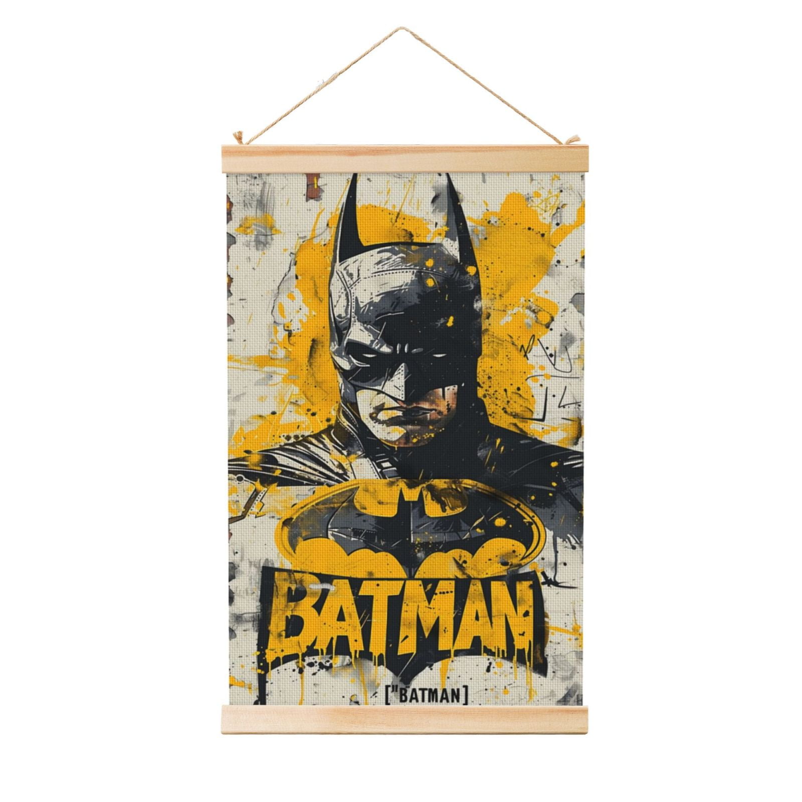 Batman Poster Canvas Wooden Shaft Hanging Poster Home Decor, Aesthetic ...