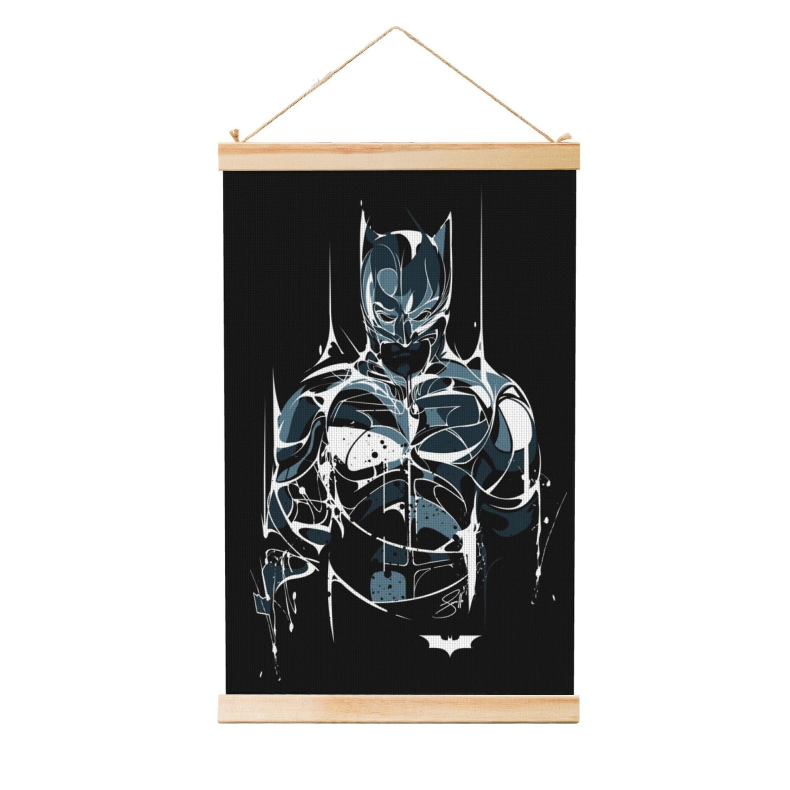 Batman Poster Canvas Wooden Shaft Hanging Poster Home Decor, Aesthetic ...