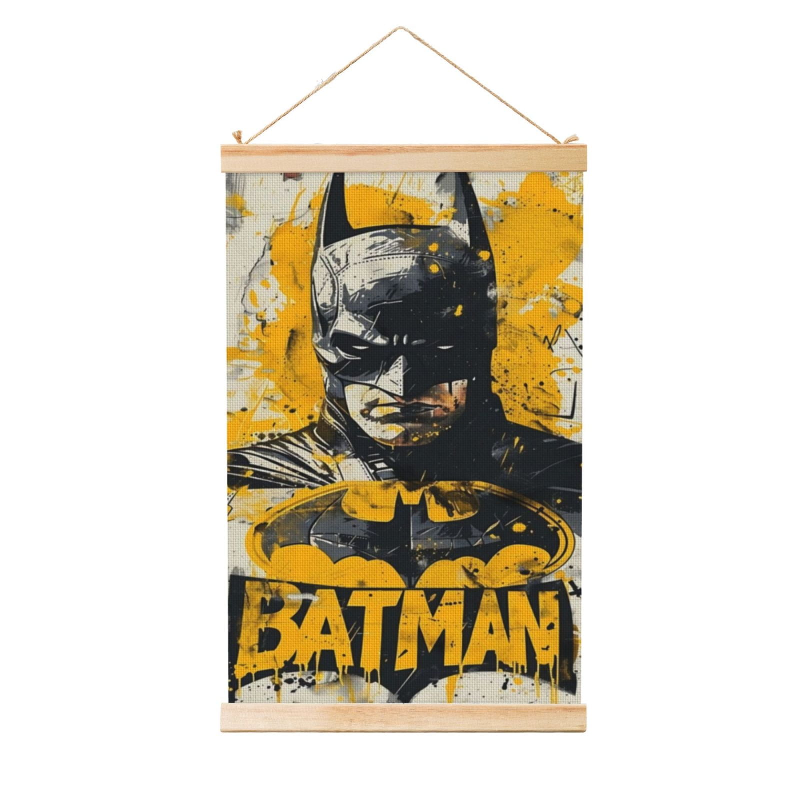 Batman Poster Canvas Wooden Shaft Hanging Poster Home Decor, Aesthetic ...