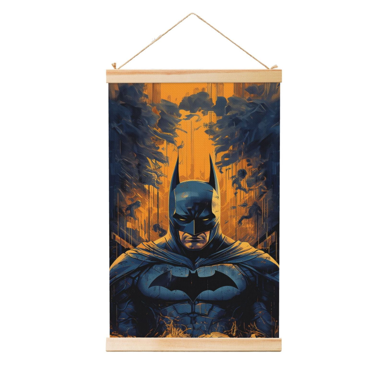 Batman Poster Canvas Wooden Shaft Hanging Poster Home Decor, Aesthetic ...