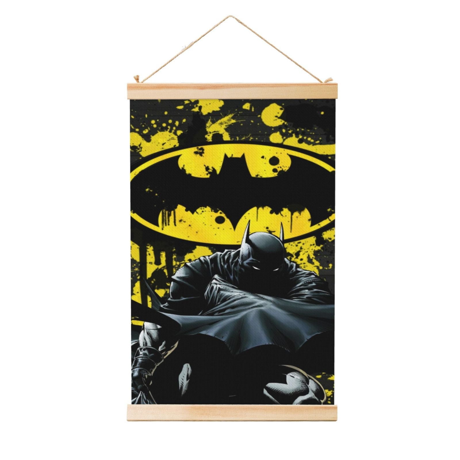 Batman Poster Canvas Wooden Shaft Hanging Poster Home Decor, Aesthetic ...