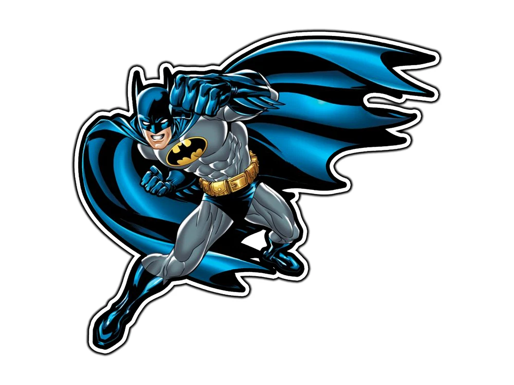 Batman Punch Fighting Comic Style Sticker Cartoon Sticker, Phone Decal ...